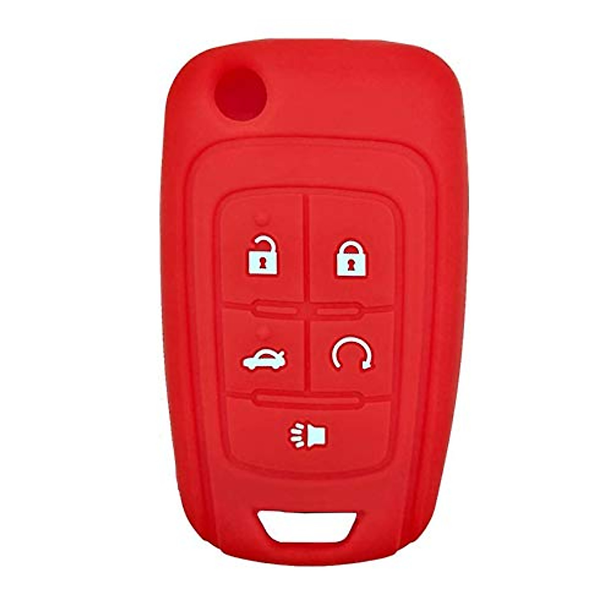 LemSa 2Pcs Rubber Silicone Flip Key Fob Cover Remote Keyless Protector Case Bag Holder for Chevrolet Equinox Camaro Cruze Malibu Sonic Volt Park OHT01060512 13504199 13500221, Black/Red