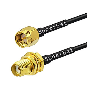 Superbat RF coaxial SMA Male to SMA Female Bulkhead RG174 15ft Cable + 3pcs RF Coax SMA Adapter Kit for SDR Equipment Antenna Ham Radio,3G 4G LTE Antenna,ADS-B,GPS and etc