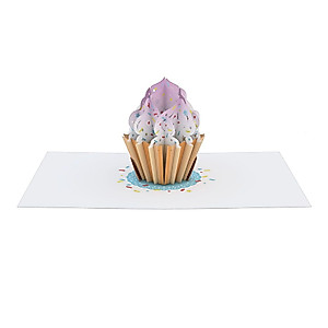 Lovepop Happy Birthday Sprinkles Cupcake: Paperpop® Card – Handcrafted 3D Pop-Up Greeting Card – Birthday Card, 4.5 x 5.9”