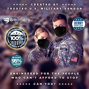 Breatheze KN95 Face Masks Made In USA FDA Registered - Disposable KN95 Mask - 3D Style, 10-pack Black