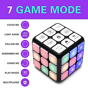 Brain Memory Game Cube|Four-in-one electronic handheld game for Children|Colorful flashing lights|Fun toys for aged 6-12 Children|Yudongli