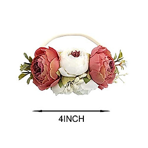 BGFKS Baby Girls Soft Fluffy Tutu Skirt with Diaper Cover,Toddler Girl Tutu Skirt Sets with Flower Headband Dusty Rose