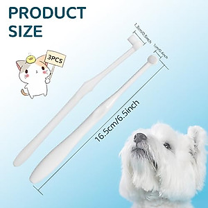 KALIONE 3Pcs Soft Cat Toothbrush Soft Bristle Dog Toothbrushes Nano Pet Dental Care Oral Hygiene Toothbrush for Sensitive Pet Teeth Gums, Puppy Kitten Toothbrush