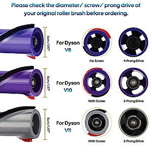 WIOR Roller Brush Roll Bar Replacement Compatible with Dyson V11 Cordless Vacuum Cleaner, Brushroll Roller Brush Replacement Attachment for Dyson V11 Cleaner Head Brush Part No. 970135-01, 970100-05