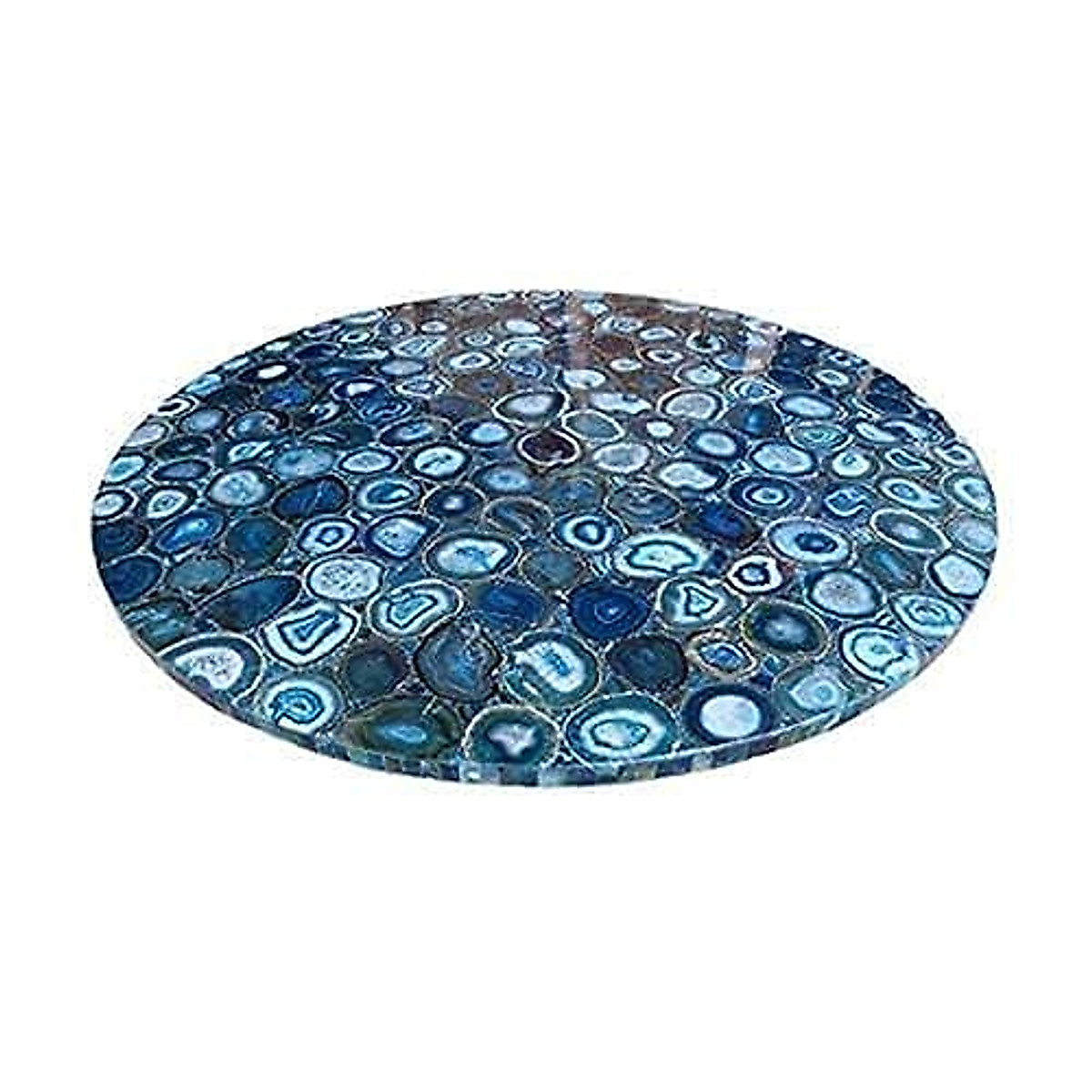 54 x 54 Inches Black Agate Stone Resin Art Living Room Table with Luxurious Look Round Shape Marble Dining Table Top