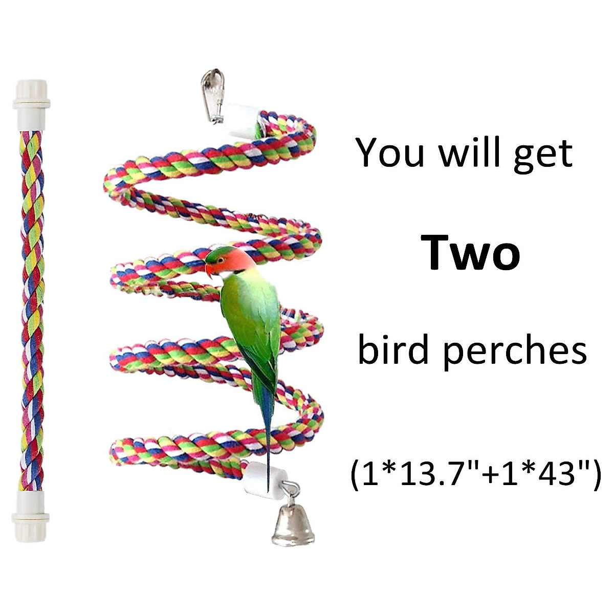 Petsvv Rope Bungee Bird Toy, Small