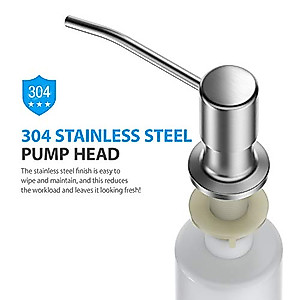 Built in Sink Soap Dispenser or Lotion Dispenser for Kitchen Sink Brushed Nickel Kitchen Sink Soap Dispenser Bar Sink Soap Dispenser with 17OZ Bottle