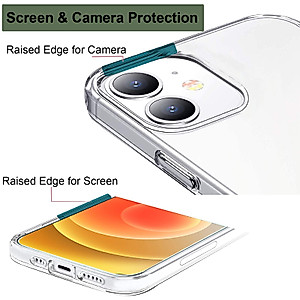 Unov Case Compatible with iPhone 12 Mini Case Clear with Design Slim Protective Soft TPU Bumper Embossed Pattern 5.4 Inch (Rainbow Dinosaur)