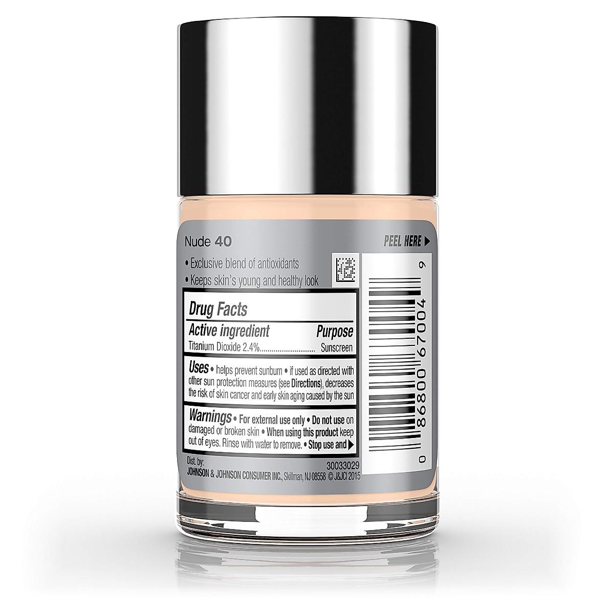 Neutrogena Healthy Skin Liquid Makeup Foundation, Broad Spectrum SPF 20 Sunscreen, Lightweight & Flawless Coverage Foundation with Antioxidant Vitamin E & Feverfew, 40 Nude, 1 fl. oz