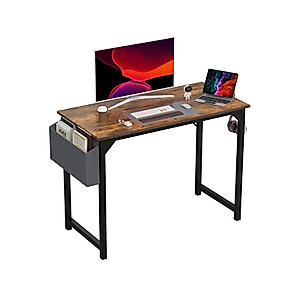 DUMOS 40 Inch Office Small Computer Desk Modern Simple Style Writing Study Work Table for Home Bedroom - Rustic Brown
