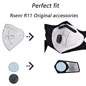 Original Rsenr R11 Electric Wearable Air Purifier Fan Filter*5, Inner White Filter*1