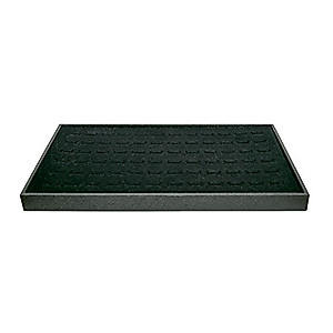 Novel Box Jewelry Stackable Wood Utility Tray in Black + 72 Slot Ring Display Foam Insert in Black + NB Cleaning Cloth