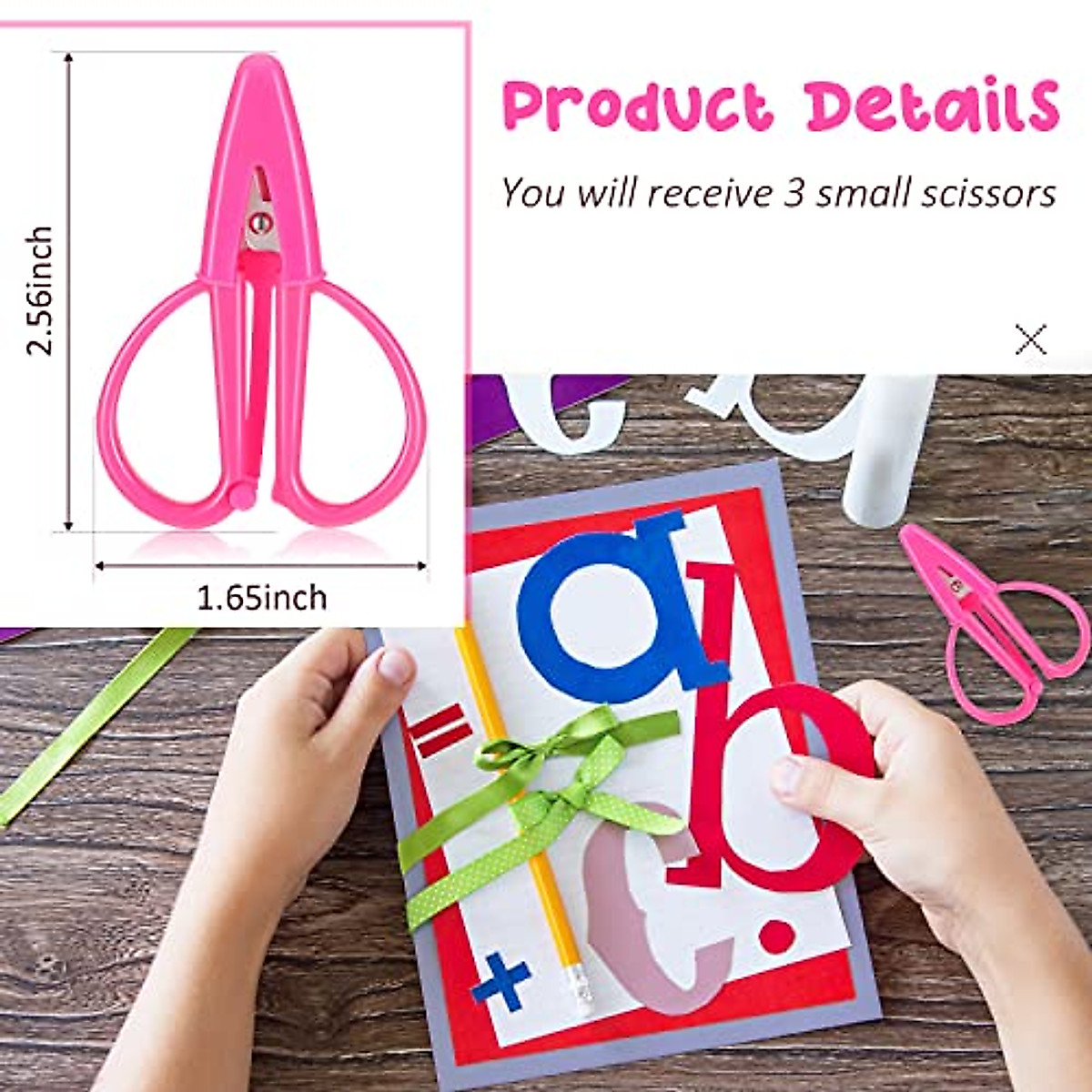 3 Pieces Mini Scissor Travel Scissors Tiny Small Scissors Portable Snips Scissors for Sewing Craft Scissors with Cover for Women Girls Embroidery Fabric Thread, 2.56 x 1.65 Inch, Pink