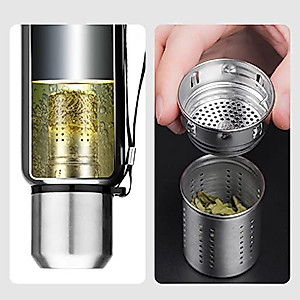 ZUWOZU Coffee Thermos Water Bottle, 32oz Insulated Water Bottle with Handle, Double Walled Vaccum, 18/10 Stainless Steel Water Bottles for School (Black, 32oz)