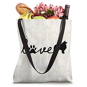 Rough Collie Love Dog Paw Arrow Mom Dad Gift Tote Bag