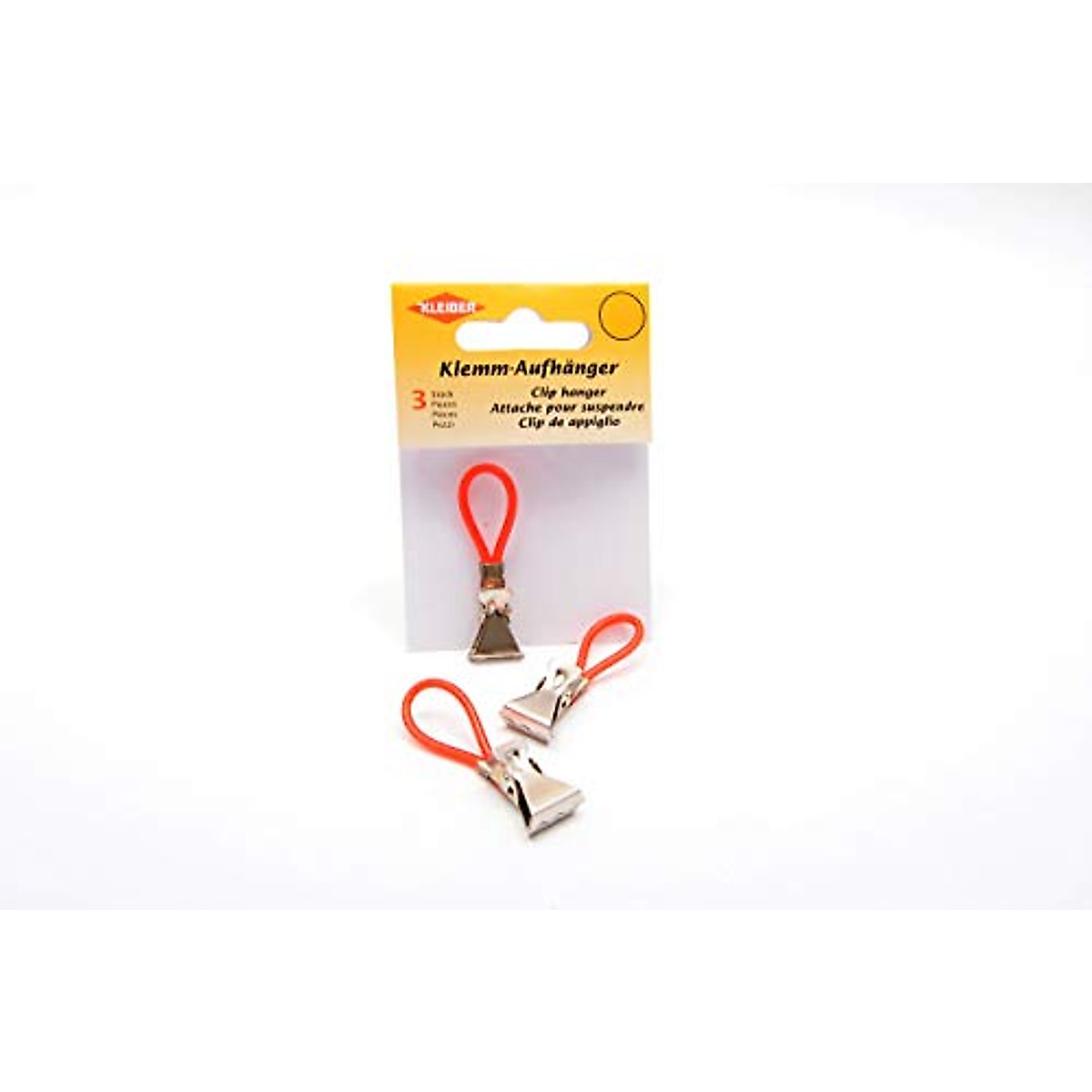 Kleiber 5 x 2 x 1 cm Towel Clip Hanger, Pack of 3, Red