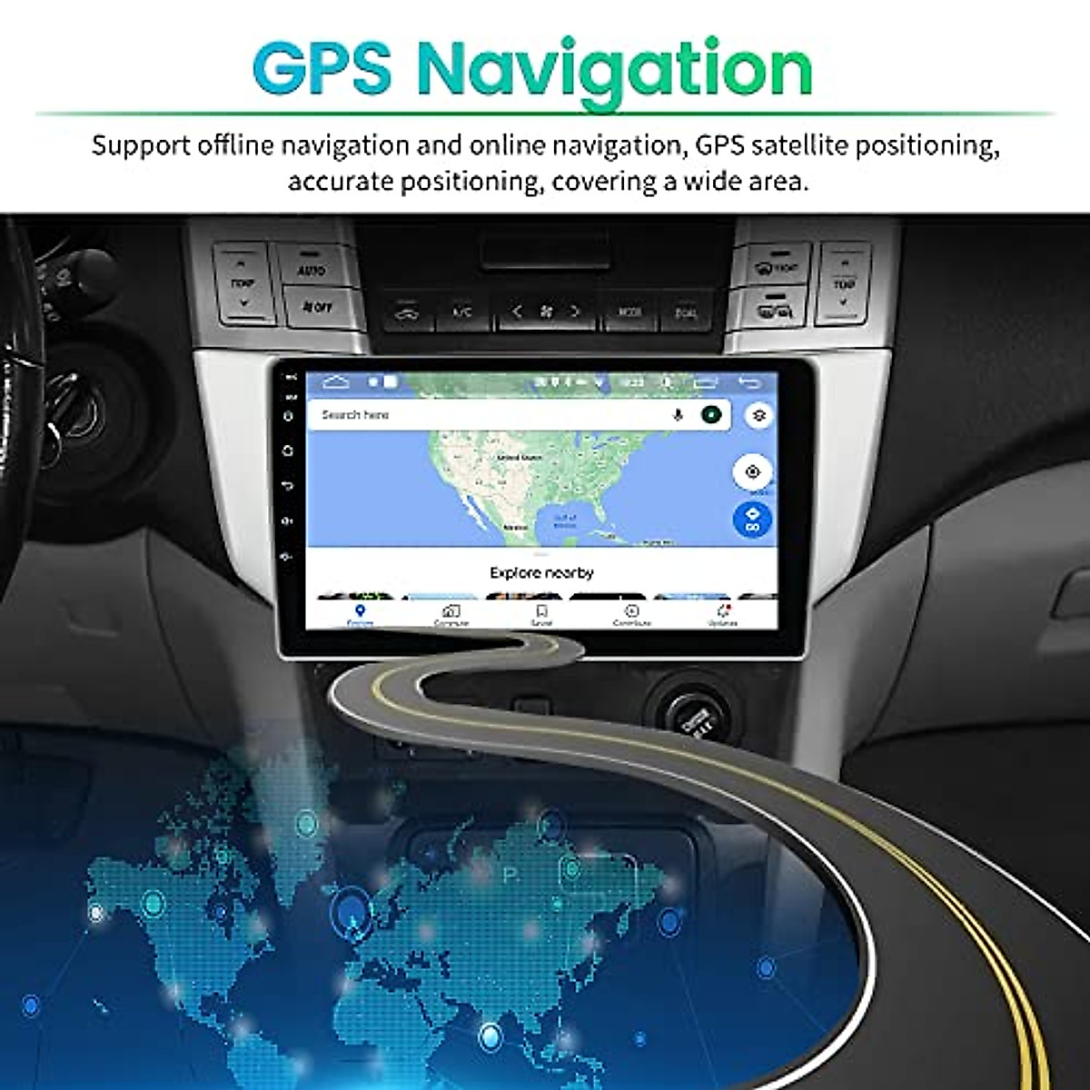 Android 12 [2GB+32GB] Car Radio Compatible for Lexus RX300 RX330 RX350 RX400H 2003-2009, 9 Inch Touch Screen with GPS/FM/WiFi/USB, Support SWC/Wired Carplay Android Auto