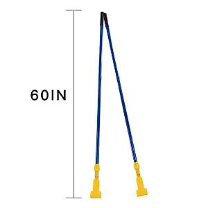 Matthew Cleaning Commercial Quick-Change Iron Mop Handle for Floor Cleaning Heavy Duty Mop Stick Replacement 60inch Jaw Clamp-Style Wet Mop Gripper Holder Handle 6 Packs