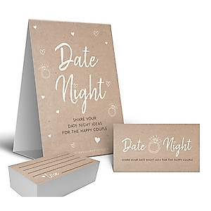 Your Main Event Prints Bridal Shower Games, Fun Activities, Kraft Minimalist Style (Date Night Game)