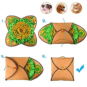 AWOOF Snuffle Mat Pet Dog Feeding Mat, Durable Interactive Dog Puzzle Toys Encourages Natural Foraging Skills