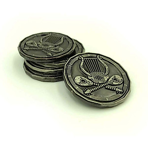 Bard Character Coin Miniature Pack (Silver 5 Pack) || Coins and Miniatures All-in-one || Fantasy Roleplaying Game || RPG Miniature|| Dungeon Miniatures || Tabletop Gaming