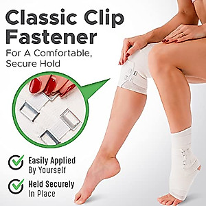 Premium Elastic Bandage Wraps (4" 2pack & 3" 2Pack) - Made of USA Grown Soft Woven Cotton - Metal Clip Fasteners - GT Latex Free Roll for Sprains & Injuries