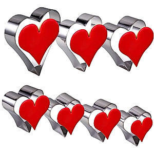 TINGSING Heart Cookie Cutter, 7 Piece Valentines Heart Shaped Cookie Cutters-4.25'', 3.85'', 3.26'', 2.87'', 2.48'', 2.24'',1.97'' Stainless Steel Fondant Biscuit Cutters Mold for Wedding, Anniversary