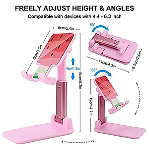 Funny Watermelon Rain Foldable Desktop Cell Phone Holder Portable Adjustable Stand for Travel Desk Accessories