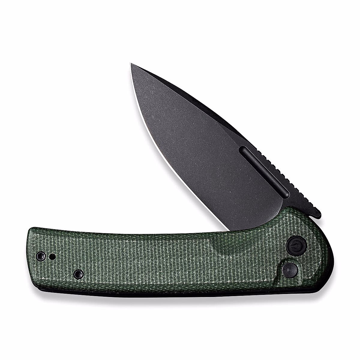 CIVIVI Pocket Knife for EDC, Conspirator Button Lock Folding Knife 3.48" Nitro-V Blade, Green Micarta Handle C21006-2