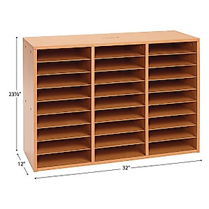 Really Good Classroom Oak Mail Center - 27 Slots - Revised