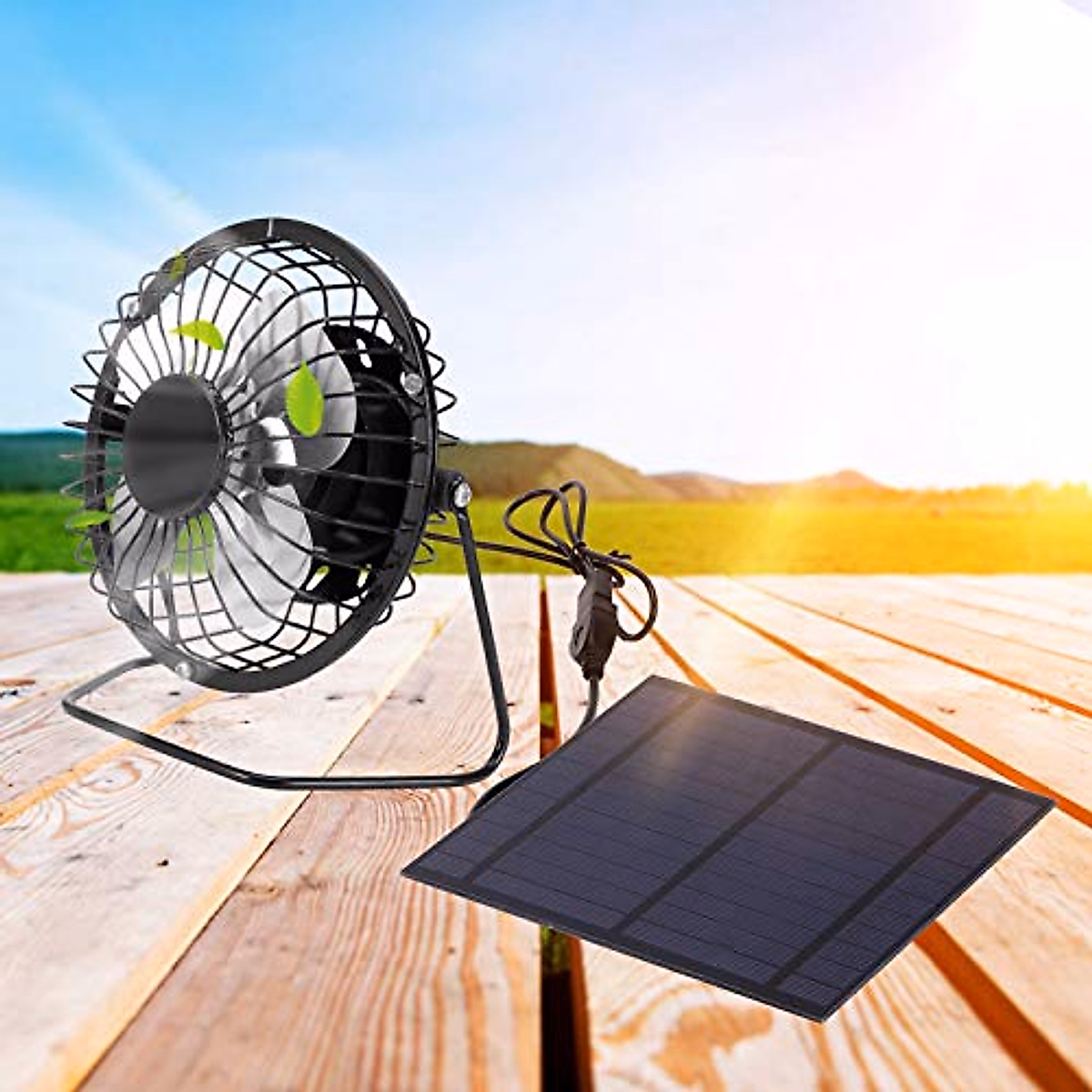 Solar Panel Solar Cell with Fan 5W, 6V PV System Solar Solar Panel for greenhouses, kennels, Trailers, RVs