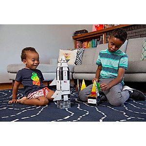 CreateOn Magna-Tiles Structure-Building Set for Kids, Galaxy Rocket Magnet Tiles, Magnetic Kids’ Building Toys, STEM Toys for Boys and Girls Ages 3+, 24 Pieces