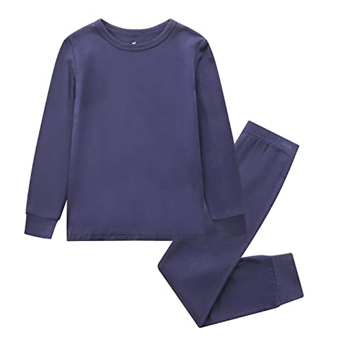 Toddler Pajamas Boys Girls Pajama Set, Unisex Bamboo Viscose Baby Pajamas, Soft Solid Sleepwear 2-piece PJS Set (2T, Navy)