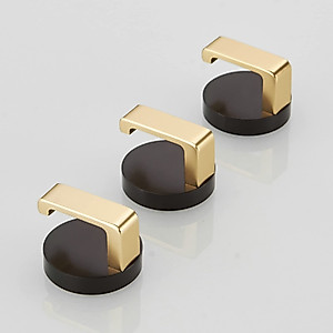 FFK Towel Hooks, 4 Pack Ceiling Hooks, Under-Shelf Towel Hook, Wall Coat Robe Hook Heavy Duty Clothes Hanger Cabinet Closet Door Hook for Bathroom, Kitchen, Wall Mounted, Aluminium, Black and Gold