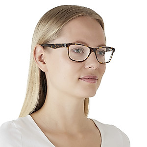 Vogue Eyewear Women's VO2787 Square Prescription Eyeglass Frames, Top Havana/Transparent/Demo Lens, 51 mm