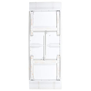 Flash Furniture HERCULES Series 9' x 40" Rectangular Antique Rustic White Solid Pine Folding Farm Table