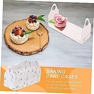 Cabilock 6pcs Packing Boxes Portable Cake Box Cupcake Decorating Donut Boxes Marble Pattern Cake Boxes Cupcakes Containers Paper Cake Boxes Handheld Candy Boxes Cardboard Cupcake Stand Mini