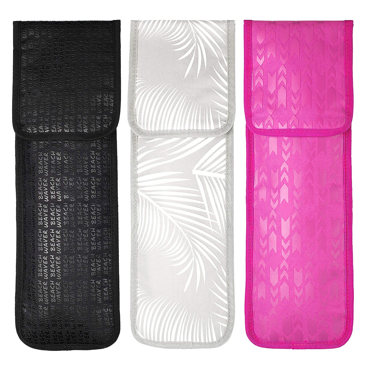 The Beachwaver Co. Storage Pouch - Carrying Pouch for Hair Tool Storage - Pairs Well with Beachwaver Curling Irons and Coast Pro Straightening Irons - Pink Arrows