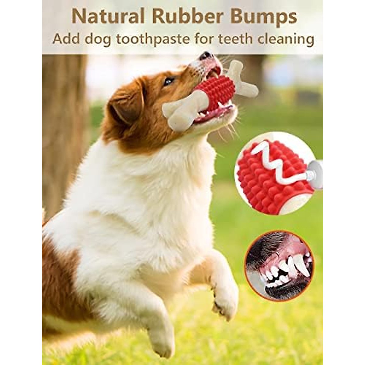 SCHITEC Dog Chew Toy for Aggressive Chewers, Tough Big Nylon & Rubber Teething Stick with Real Bacon Maple Wood Flavor for Large Medium Breed