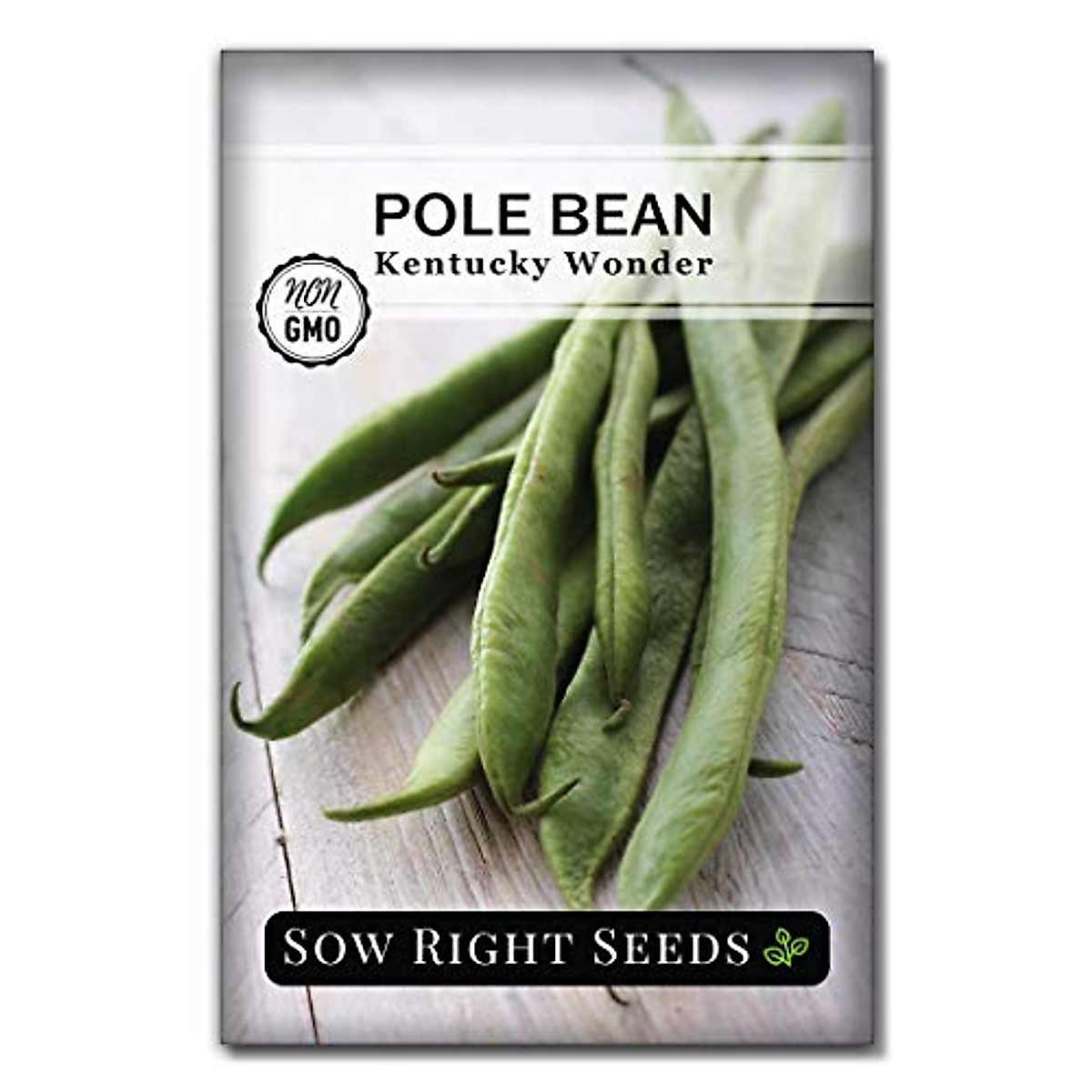 Sow Right Seeds - Pole Bean Seed Collection for Planting - Individual Packets Kentucky Wonder and Rattlesnake Pole Bean, Non-GMO Heirloom Seeds to Plant an Outdoor Home Vegetable Garden