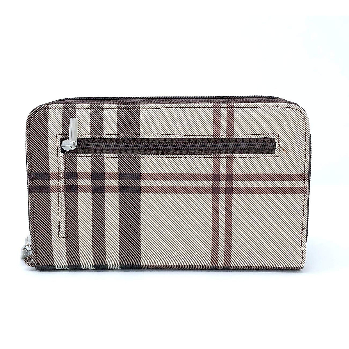 Savvycents Cash Budgeting Wallet (Brown plaid), Zip Around, Accordion File System, Wristlet Strap, Women's Wallet