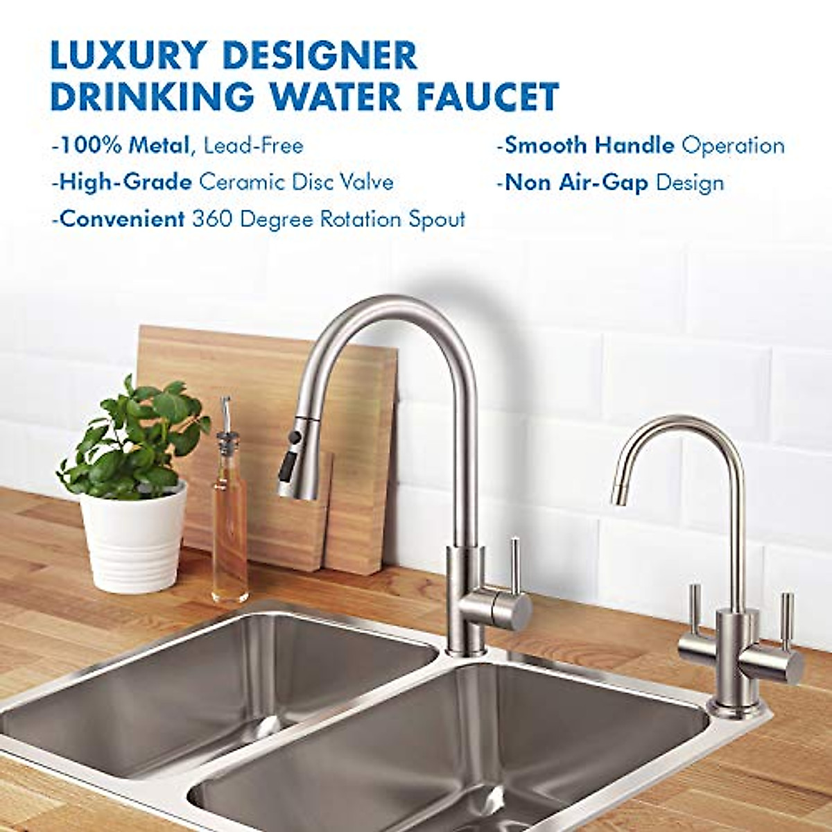 APEC Instant Hot and Cold Reverse Osmosis Drinking Water Dispenser Faucet Brushed Nickel (Westbrook Faucet-HC-WST-NP)