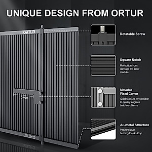 Ortur Laser Engraving Platform, DIY Design Aluminum Working Panel 15.75x17.64x0.47 inch High Strength Steel for Fast Heat Dissipation and Desktop-Protecting, Compatible with Most Laser Cutter
