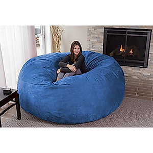 Chill Sack Bean Bag Chair: Giant 8' Memory Foam Furniture Bean Bag - Big Sofa with Soft Micro Fiber Cover - Royal Blue