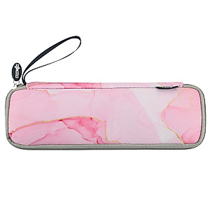 Cosmos Reusable Portable Travel Tableware Carrying Bag Storage Case Cutlery Flatware Organziers for Straw Spoon Fork Chopsticks Utensil Holder (Marble Pink Pattern)