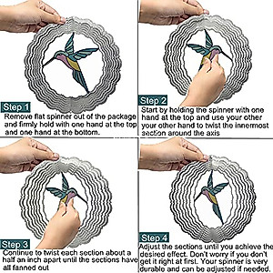 UOUDIO Metal 3D Wind Spinner Suit，Indoor Outdoor Garden Decoration, Glass Ball Decoration Crafts Ornaments