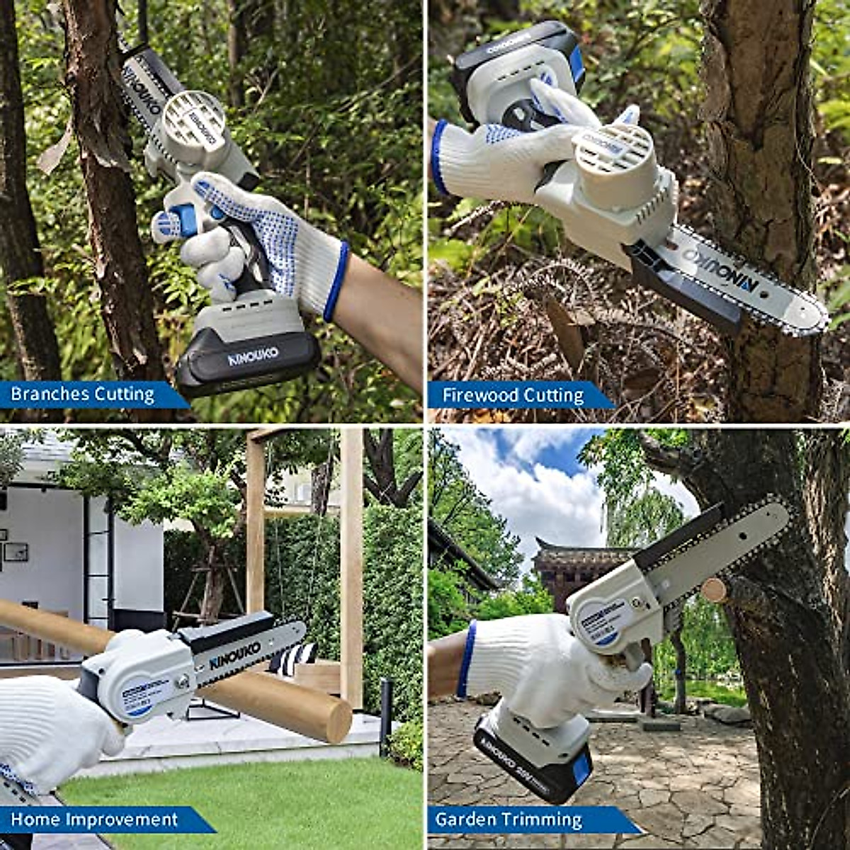 Mini Chainsaw 6 Inch Cordless, Electric Battery Powered Chainsaw Brushless Mini Chain Saw with 2 Batteries, Handheld Small Chainsaw for Wood Cutting Tree Trimming