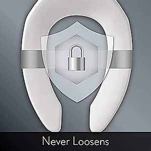 BEMIS 1955SSCT 000 Commercial Heavy Duty Open Front Toilet Seat without Cover will Never Loosen & Reduce Call-backs, ELONGATED, Plastic, White