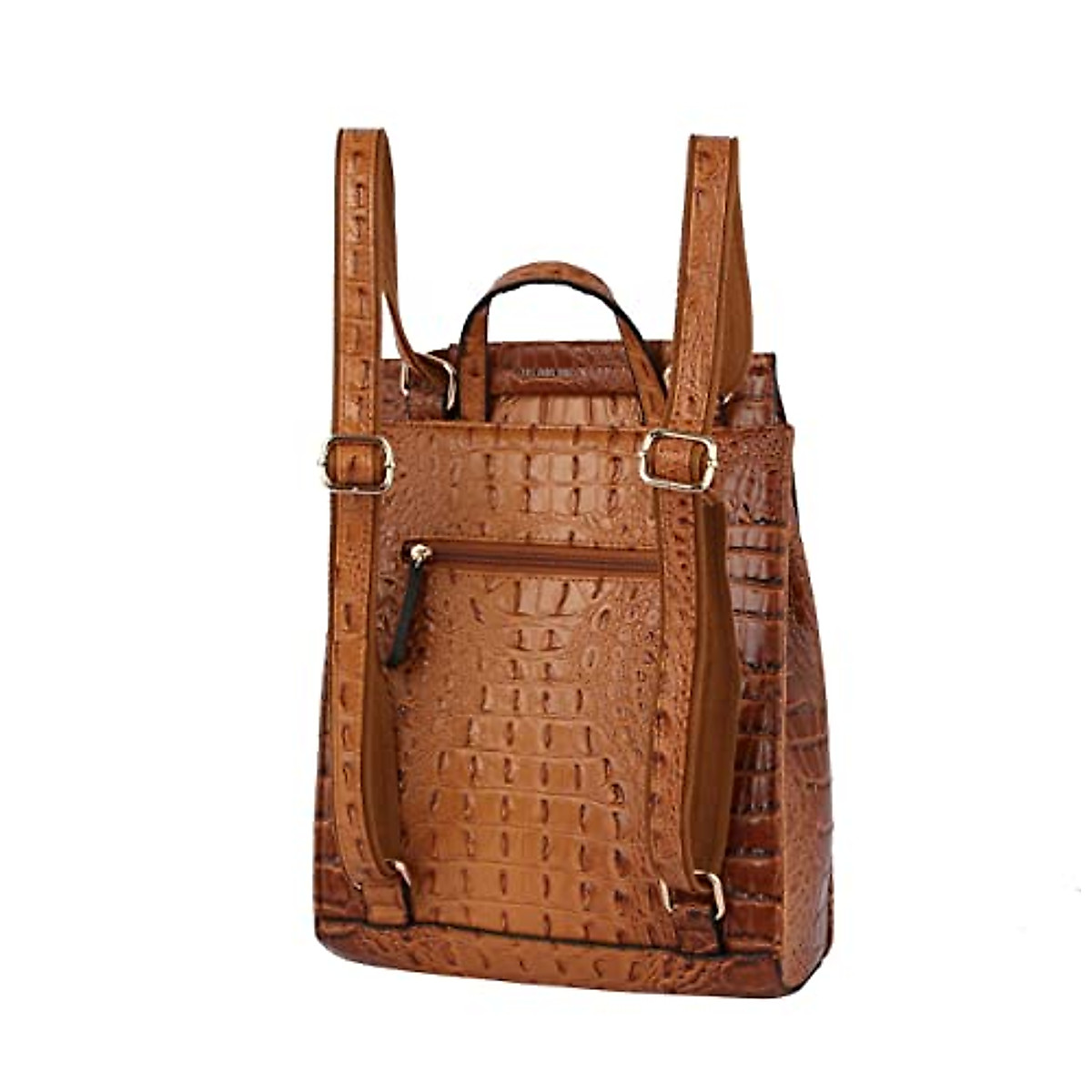 Fashion Convertible backpack Vegan Leather Travel Handbag Daily Shoulder Bag Multi Styles Colors (Red_Croco)