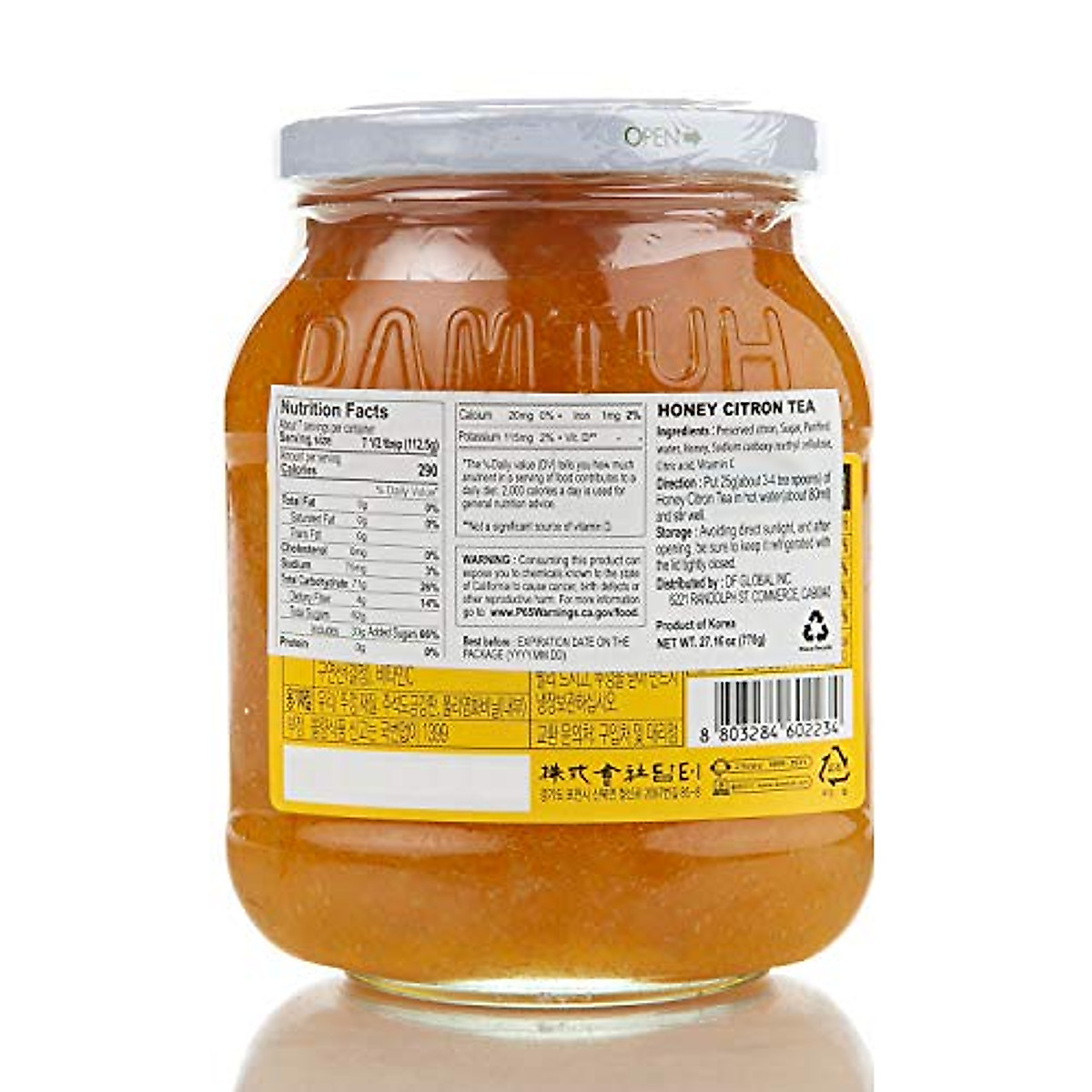 Damtuh Korean Honey Citron Tea, Citron Tea with Honey, Yuzu Marmalade, Yuzu Sauce for Salad, Citron Spread, Honey Citron Jam, 27.16 Oz 700g